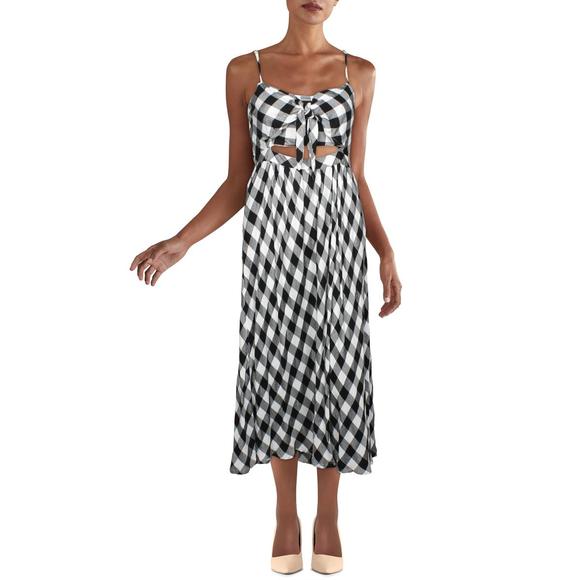 Dex | Dresses | Dex Womens Bw Gingham Tie Front Summer Maxi Dress Nwt ...